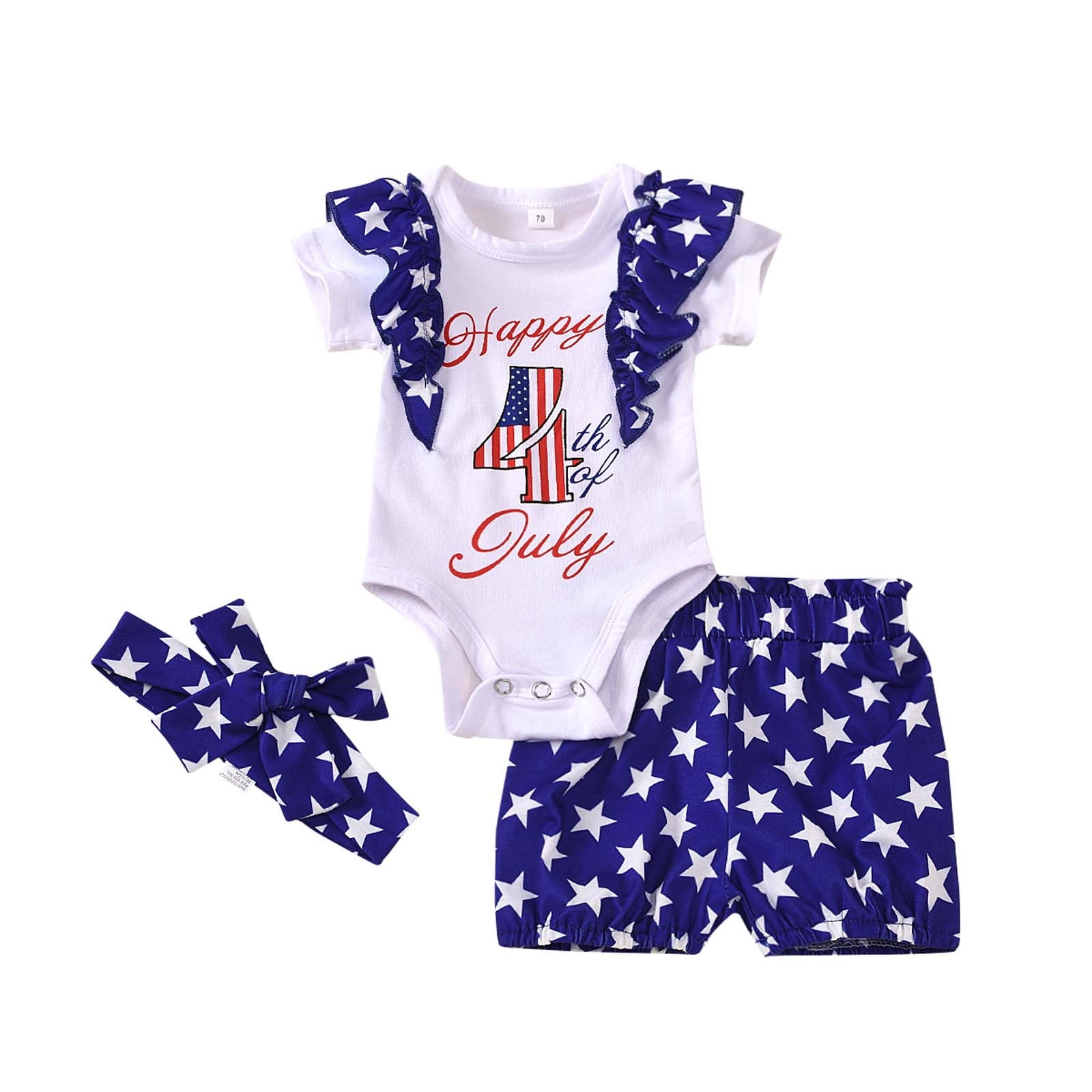 Taqqpue 4th of July Baby Girl Outfits Newborn Romper Jumpsuit Outfit ...