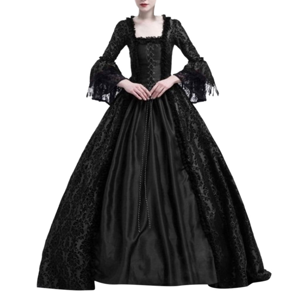 Taqqpue Gorgeous Gothic Ball Gowns for Women Formal Dress Flared Long ...