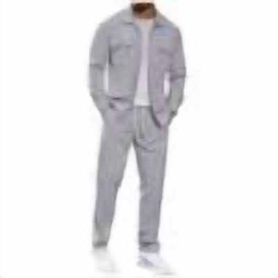 Taqqpue Men 2 Piece Set Outfits Solid Color Corduroy Relaxed-Fit Lounge ...