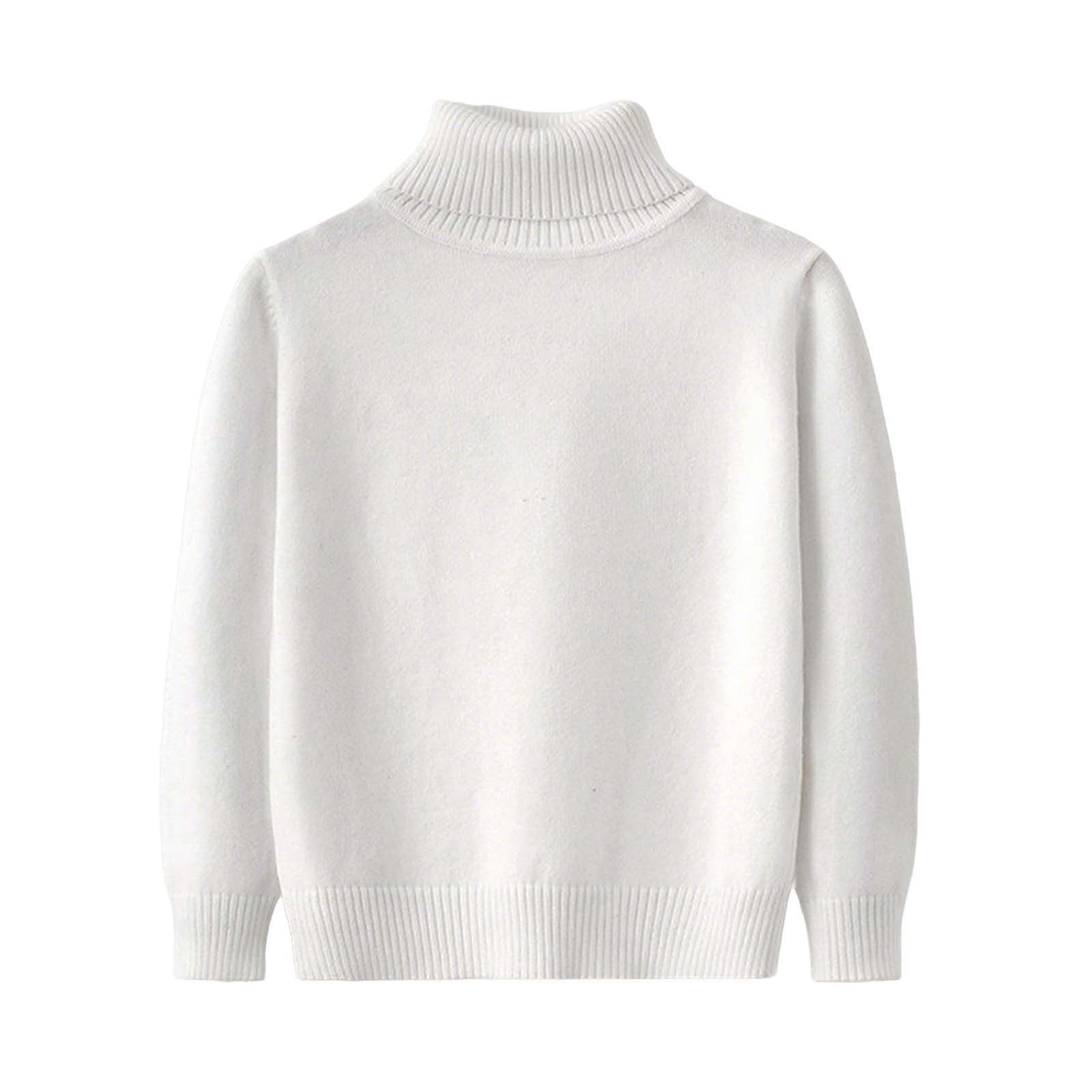 Taqqpue Toddler Kids Boys Girls Turtleneck Sweater Solid Color Long ...