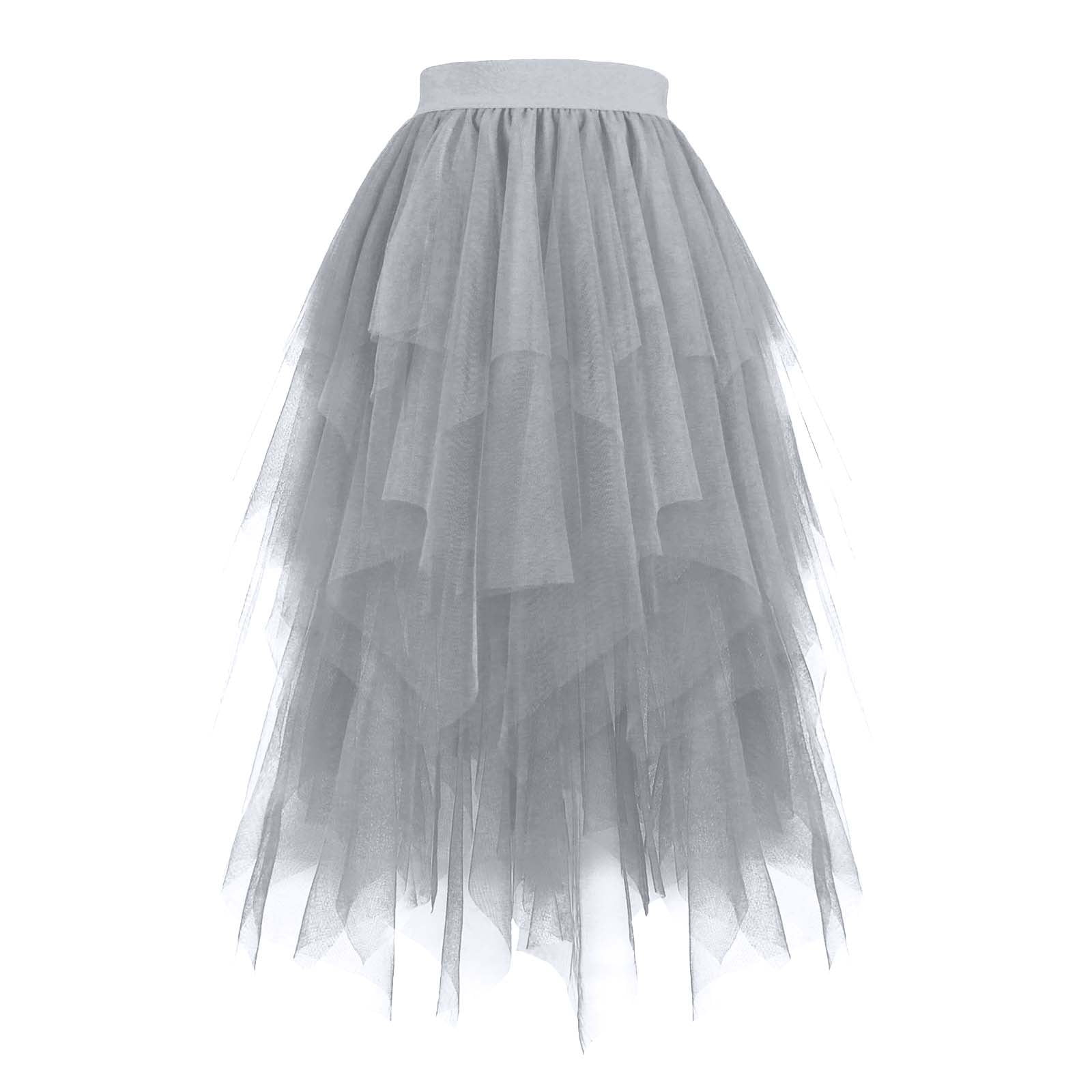 Taqqpue Tulle Skirts for Women 2025 Midi Long Fairy Skirt Tutu A-Line ...