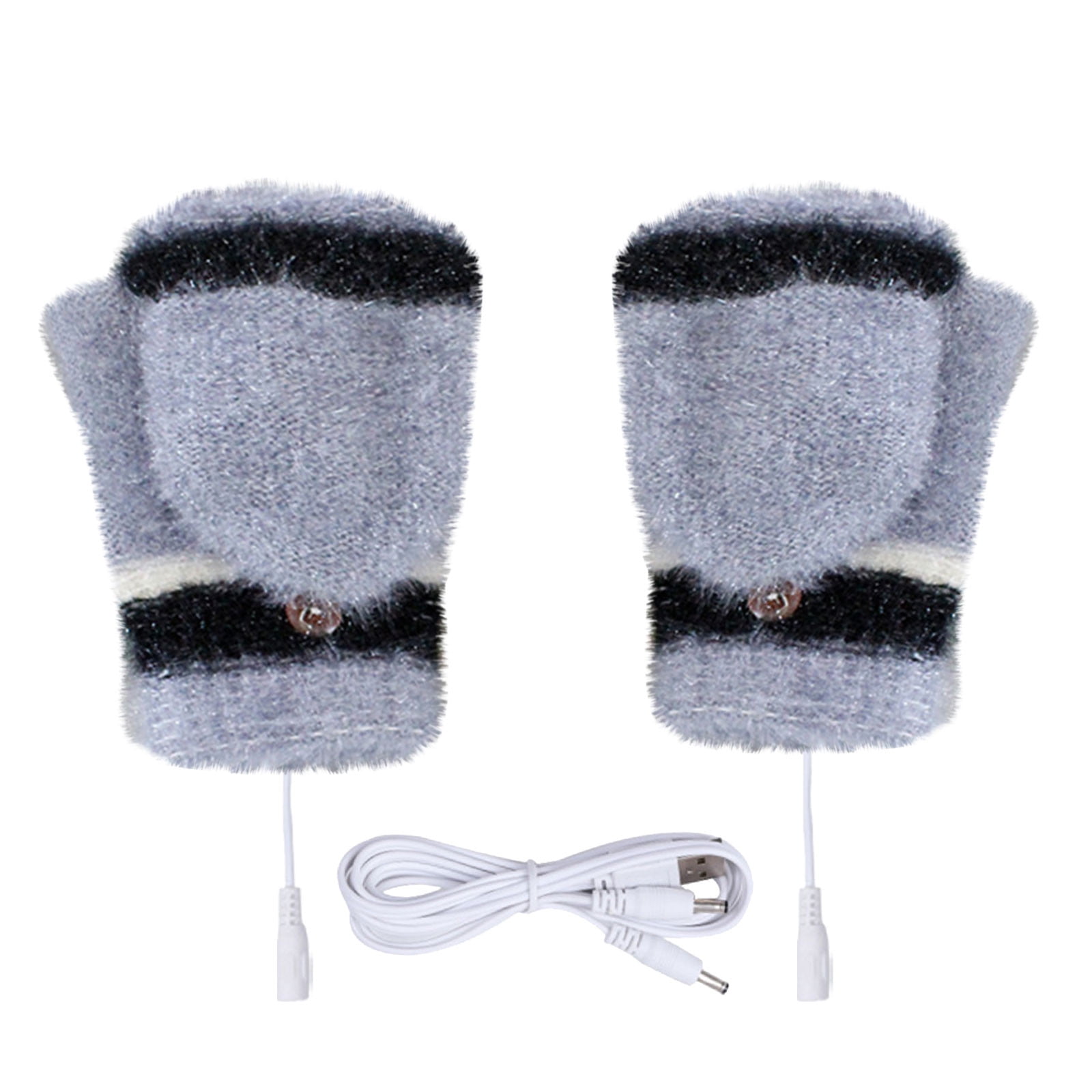 Taqqpue USB Heating Winter Gloves for Women and Men Winter Fingerless ...