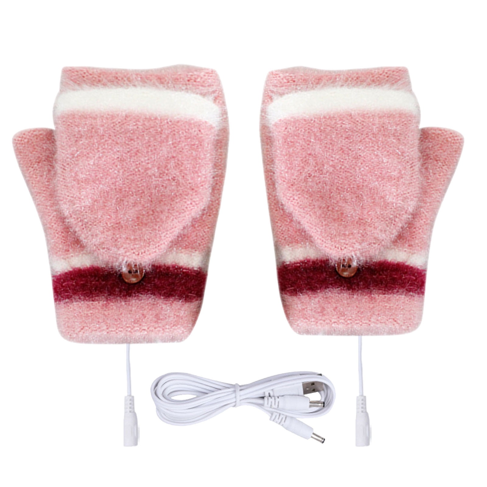 Taqqpue USB Heating Winter Gloves for Women and Men Winter Fingerless ...