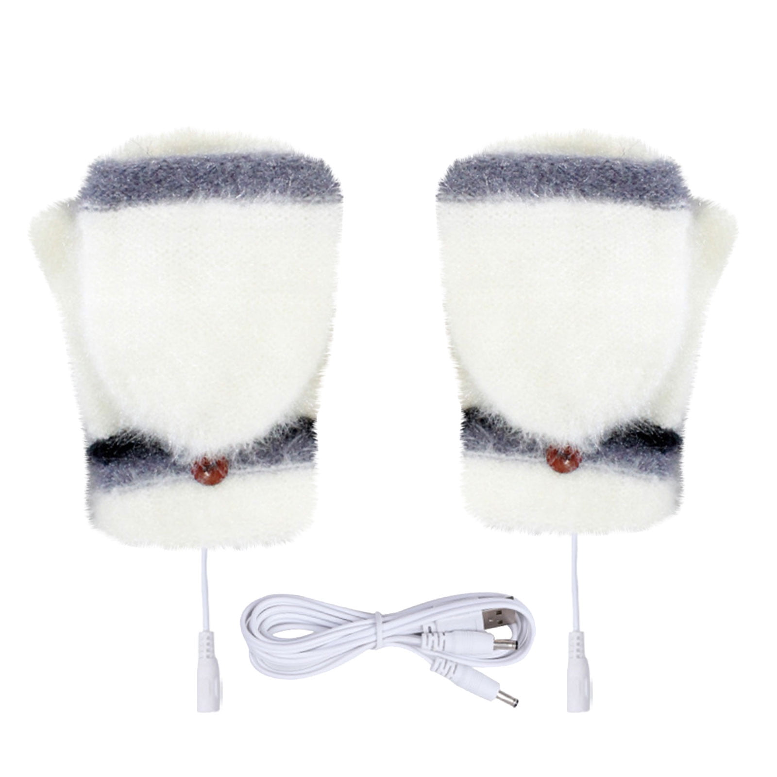 Taqqpue USB Heating Winter Gloves for Women and Men Winter Fingerless ...