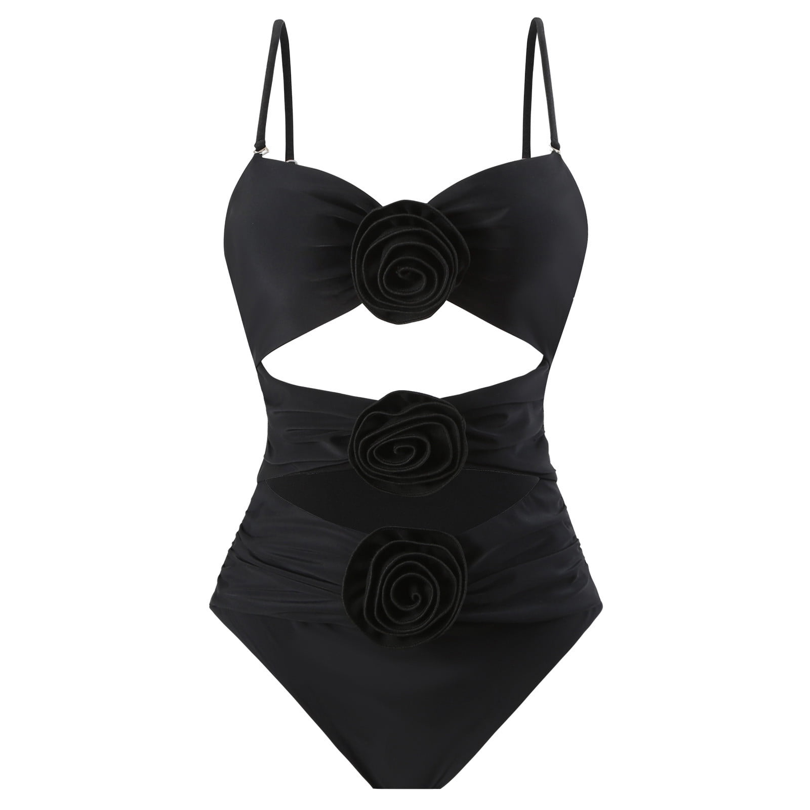 Taqqpue Women Cutout One Piece Swimsuit Adjustable Spaghetti Strap High ...