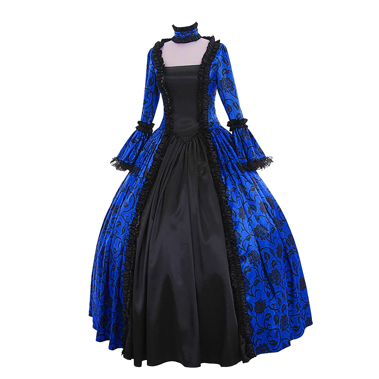 Taqqpue Women's Medieval Dress Gothic Lace Bell Sleeve Ball Gown ...