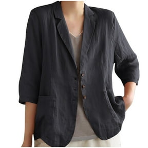 ShiShine Women's Casual Blazer Lightweight Fall Jackets Solid Color ...