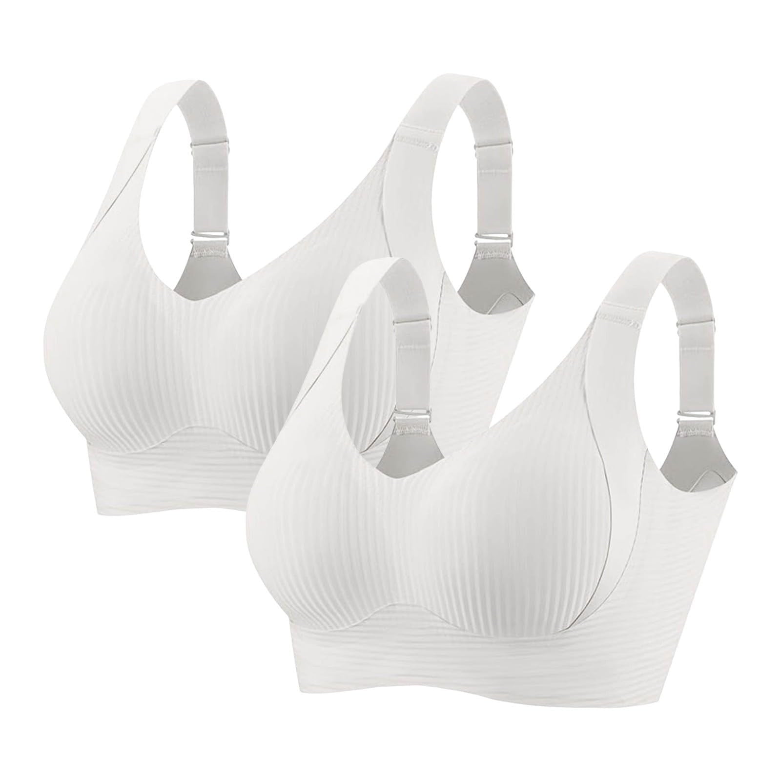 Taqqpue Womens Sports Bras No Underwire Deep V Wireless Bra Push Up ...