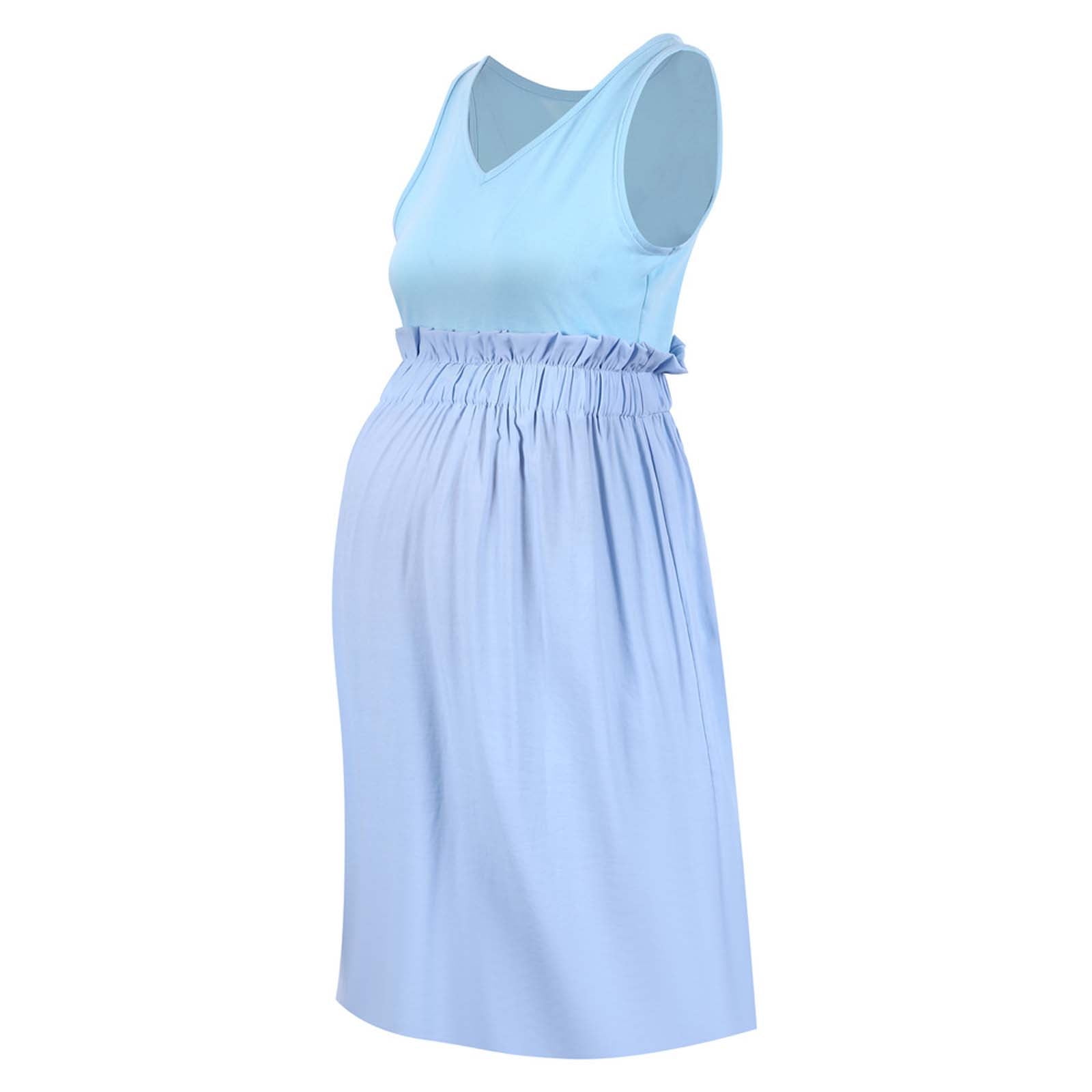 Taqqpue Womens Summer Sleeveless Maternity Dress Casual V-Neck Daily ...