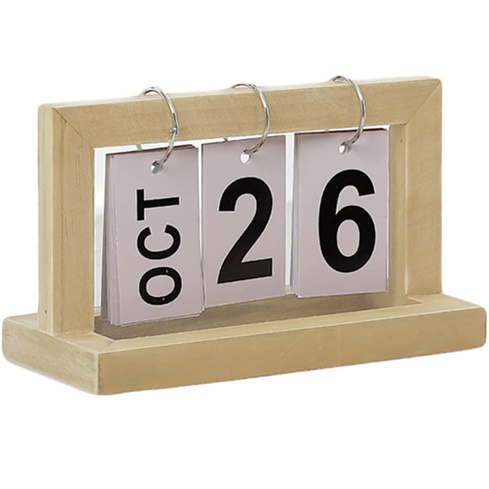Taqqpue Wooden Desktop Calendar 2023,Daily Perpetual Standing Flip ...