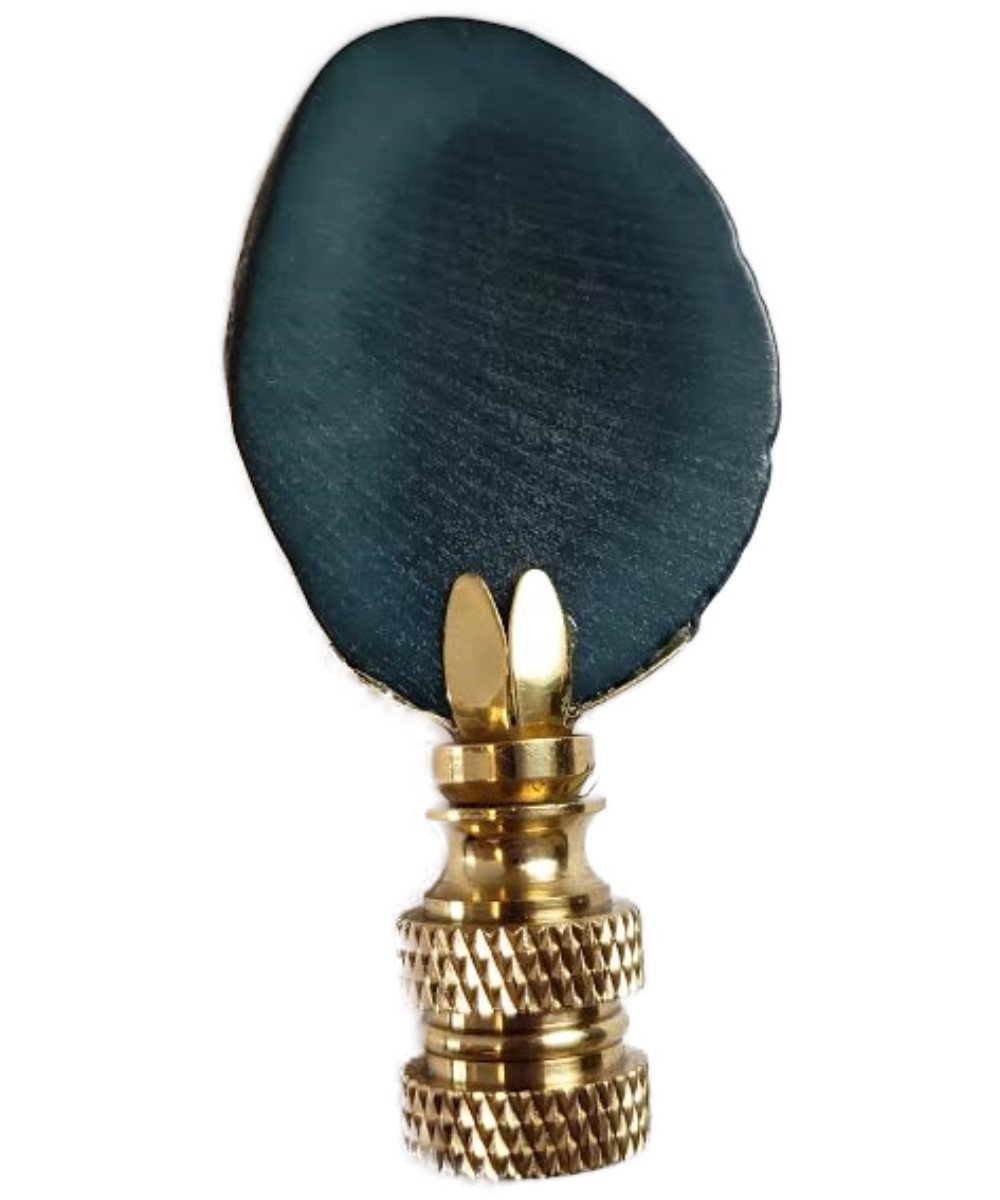 Taqua Nut Blue Finial Polished Brass Finish - Walmart.com