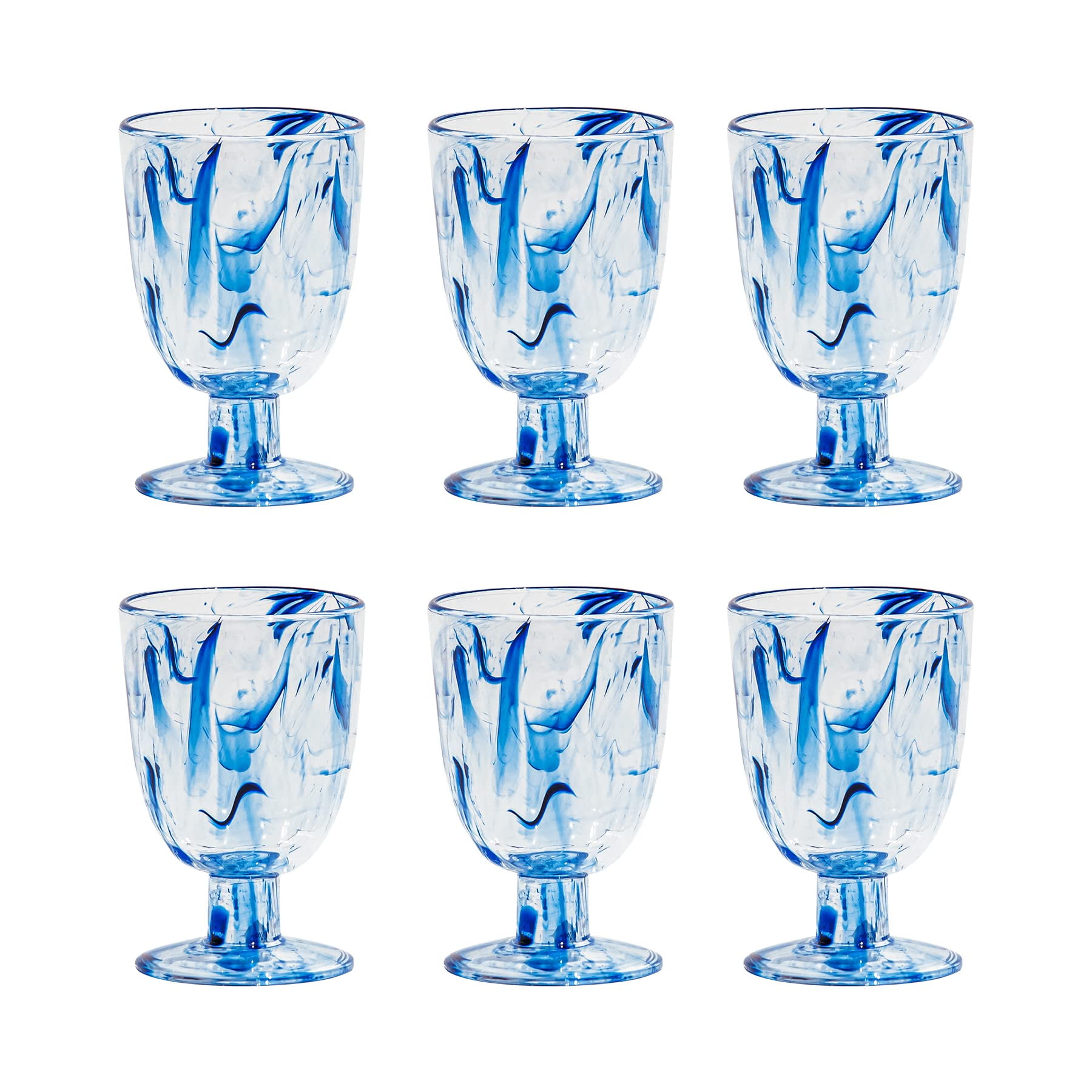 TarHong Aegean Swirl Premium Acrylic Drinkware Goblet/Wine Glass, 14 ...