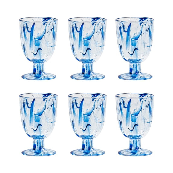 TarHong Aegean Swirl Premium Acrylic Drinkware Goblet/Wine Glass, 14 ...