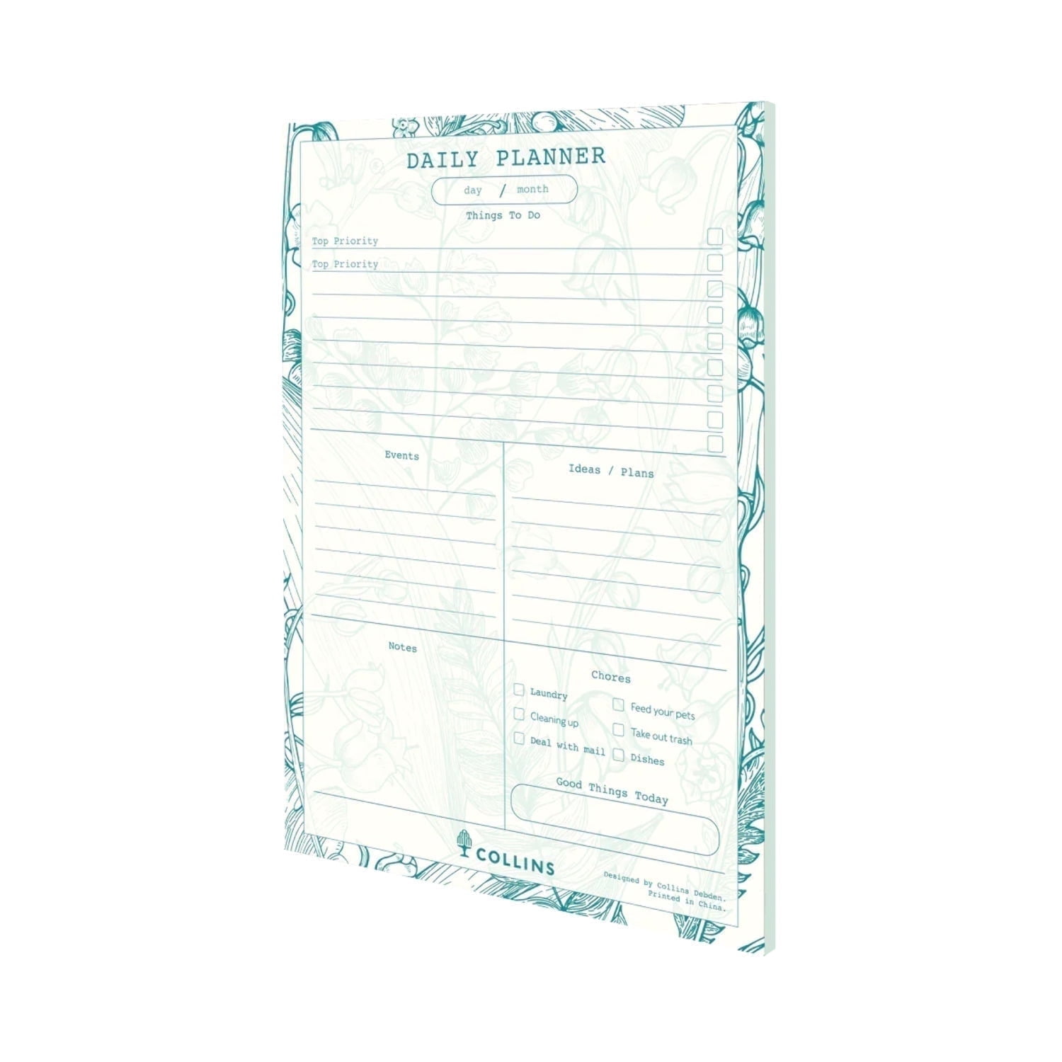 Collins Tara - A5 Daily Desk Pad for Productivity - 60 Tearaway Pages ...