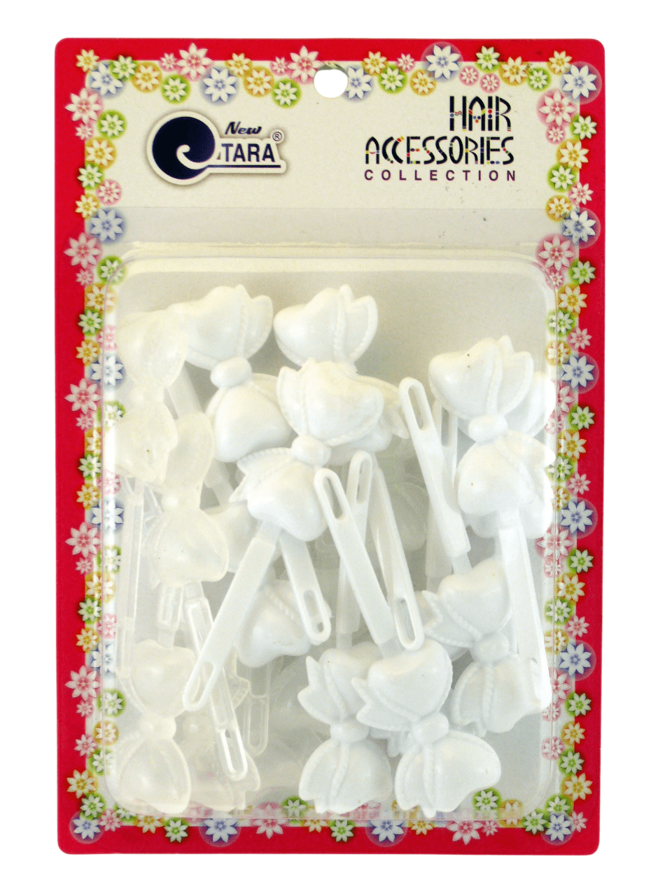 Tara Children's Self Hinge Bow Hair Barrettes, White & Clear, 18 Pcs ...