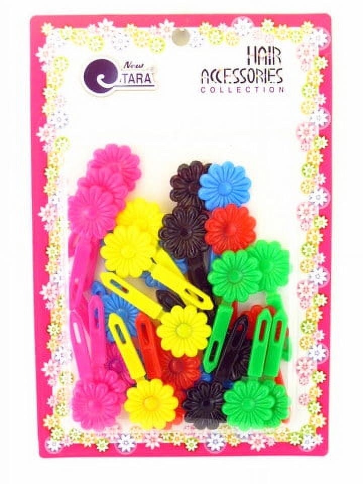 Tara Girls Self Hinge Flower Hair Barrettes, Assorted, 28 ct (1 Pack ...