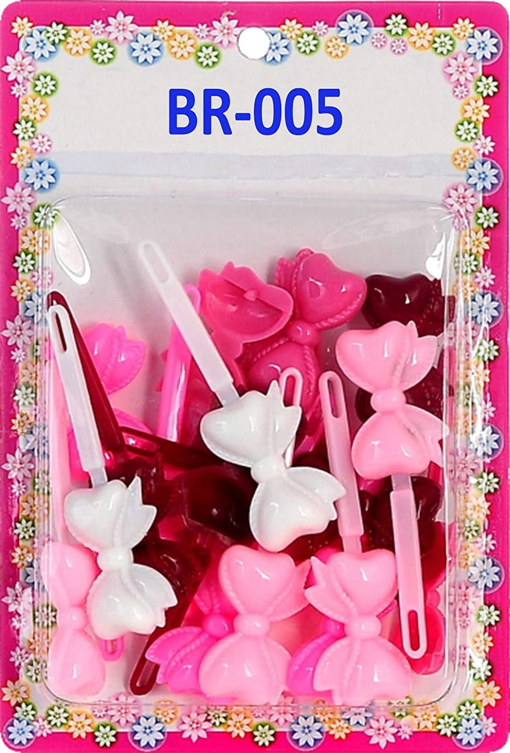 Tara Children's Self Hinge Bow Hair Barrettes - Maroon & Pinks - 18 Pcs ...