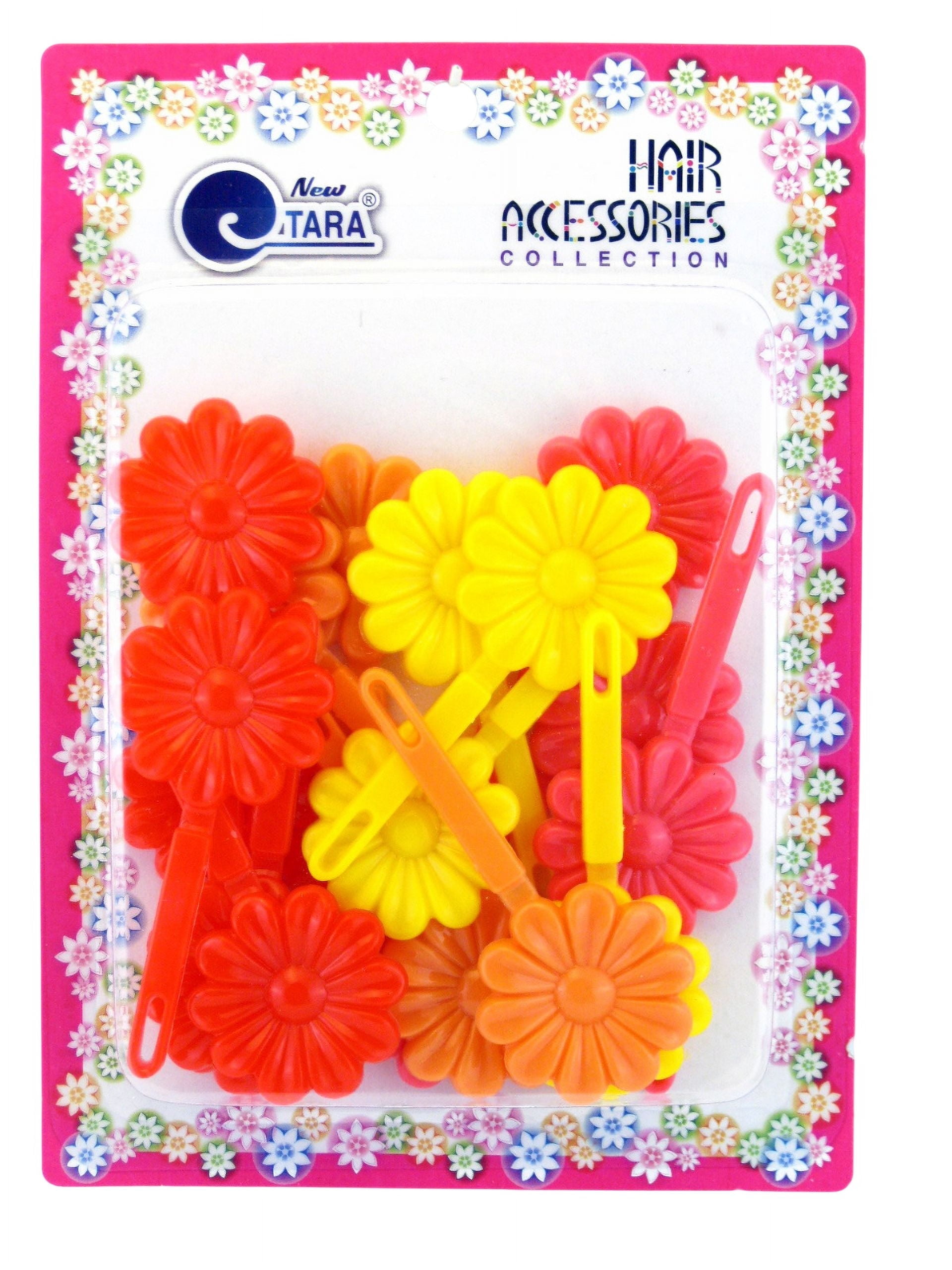 Tara Girls Self Hinge Flower Barrettes - Kids, Red, Orange, Pink ...