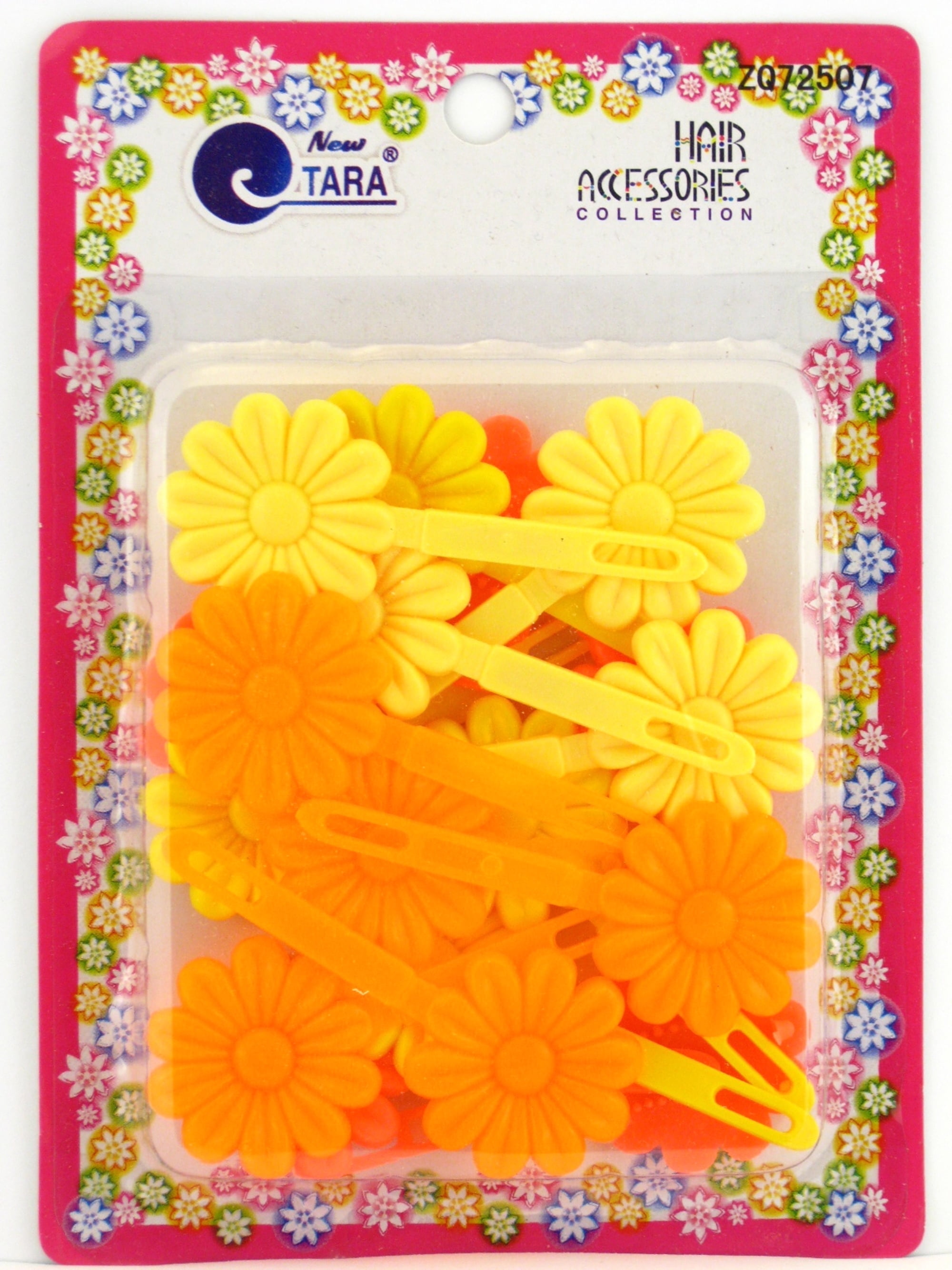 Tara Girls Self Hinge Flower Barrettes - Kids, Orange & Yellow, 18 Ct ...