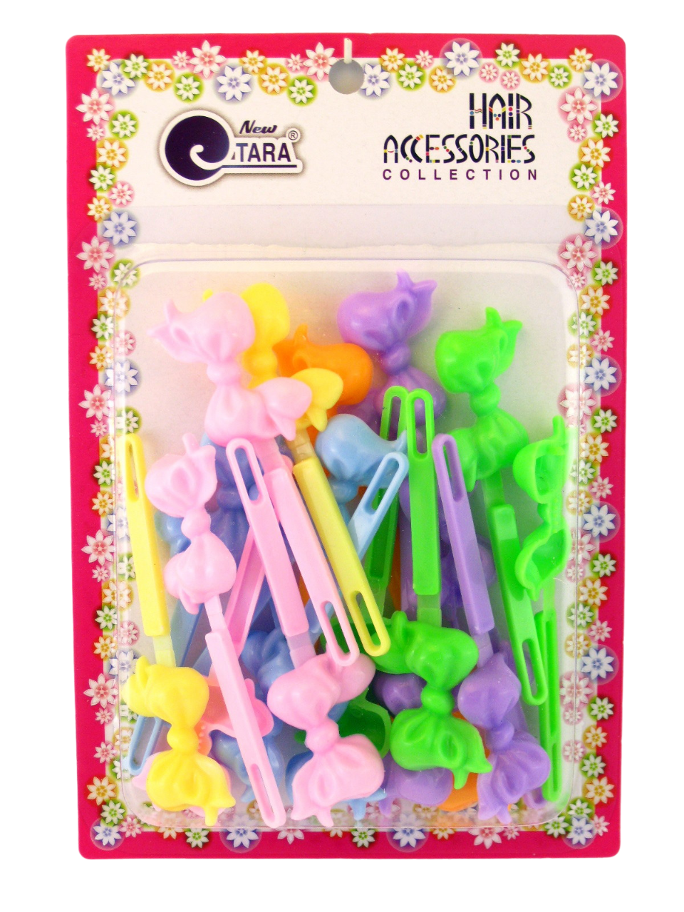 Tara Children's Self Hinge Plastic Bow Hair Barrettes - Pastel Colors ...