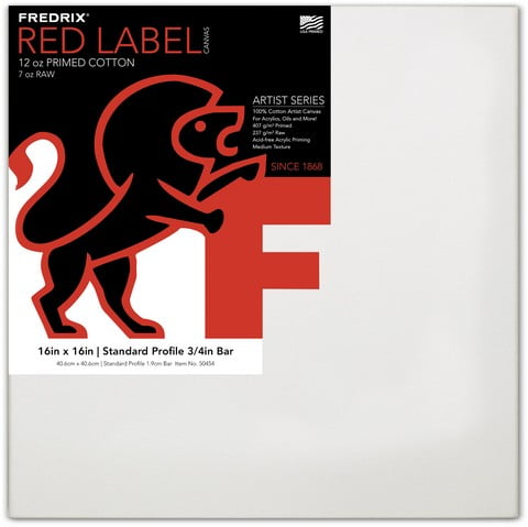Fredrix Red Label Cotton Canvas - 16" x 16", 3/4" Profile - Walmart.com