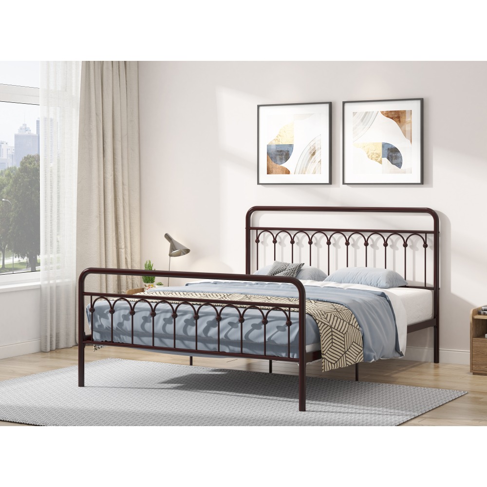 Tara Metal Bed Queen, Black - Walmart.com
