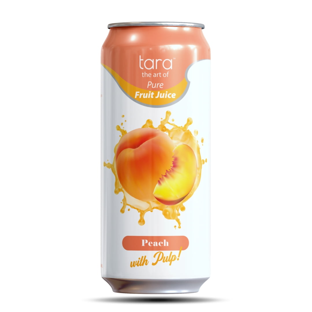 Tara Pure Peach Juice with Pulp, Refreshingly Hydrating, 16.9 fl.oz - Perfect for Sharing (12 ...