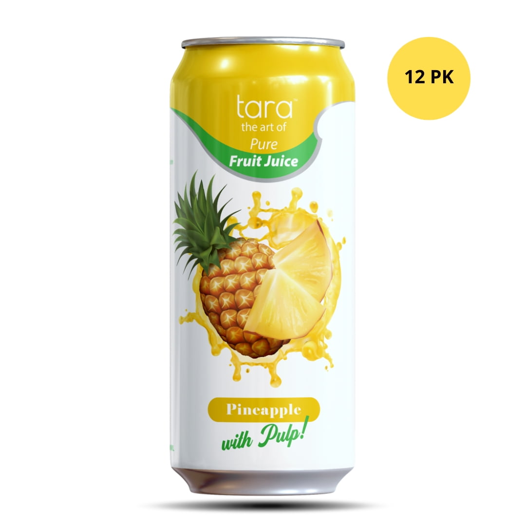 Tara Pure Pineapple Juice, With Pulp, 16.9 fl.oz (12 Pack) - Walmart.com