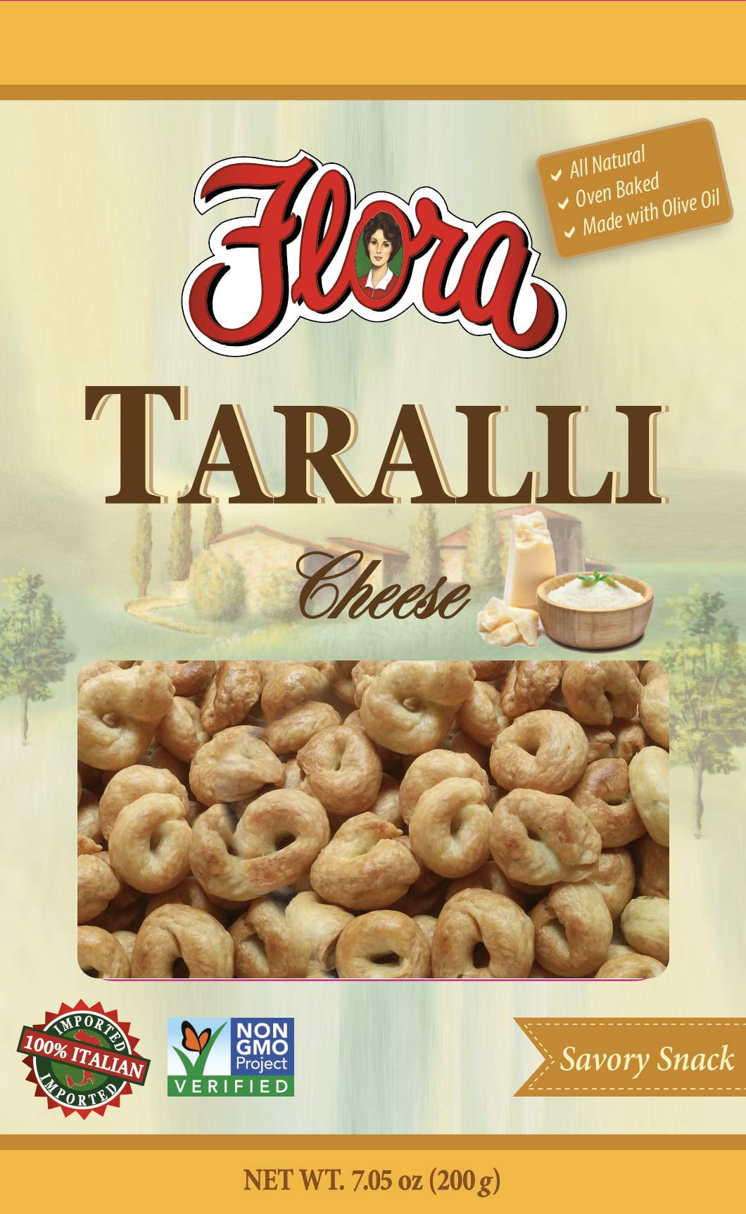 Taralli by Flora 7.05 oz. - Italian Snack Cracker - All Natural Oven ...