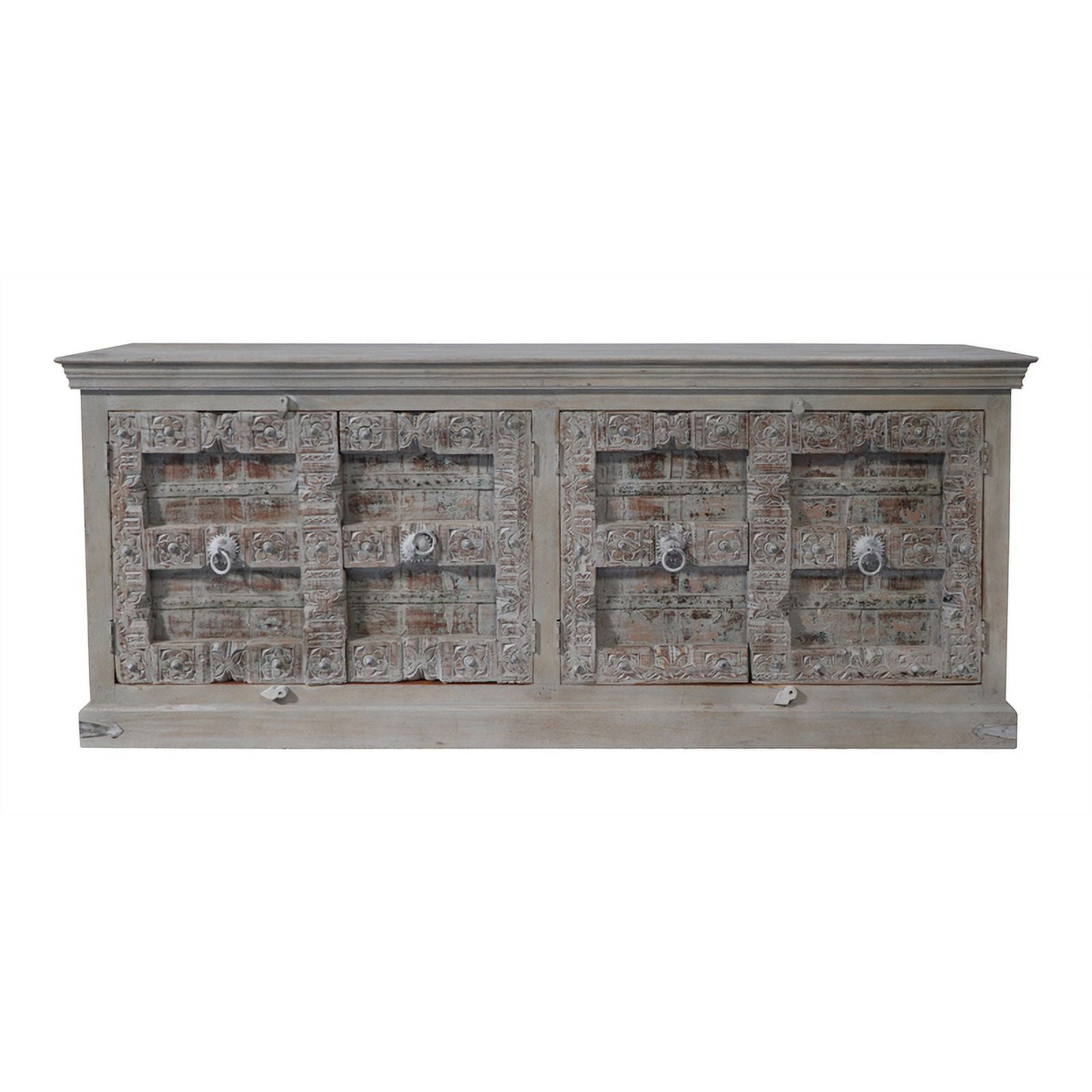 Taran Designs 4-door Wood Sideboard in Light Gray - Walmart.com