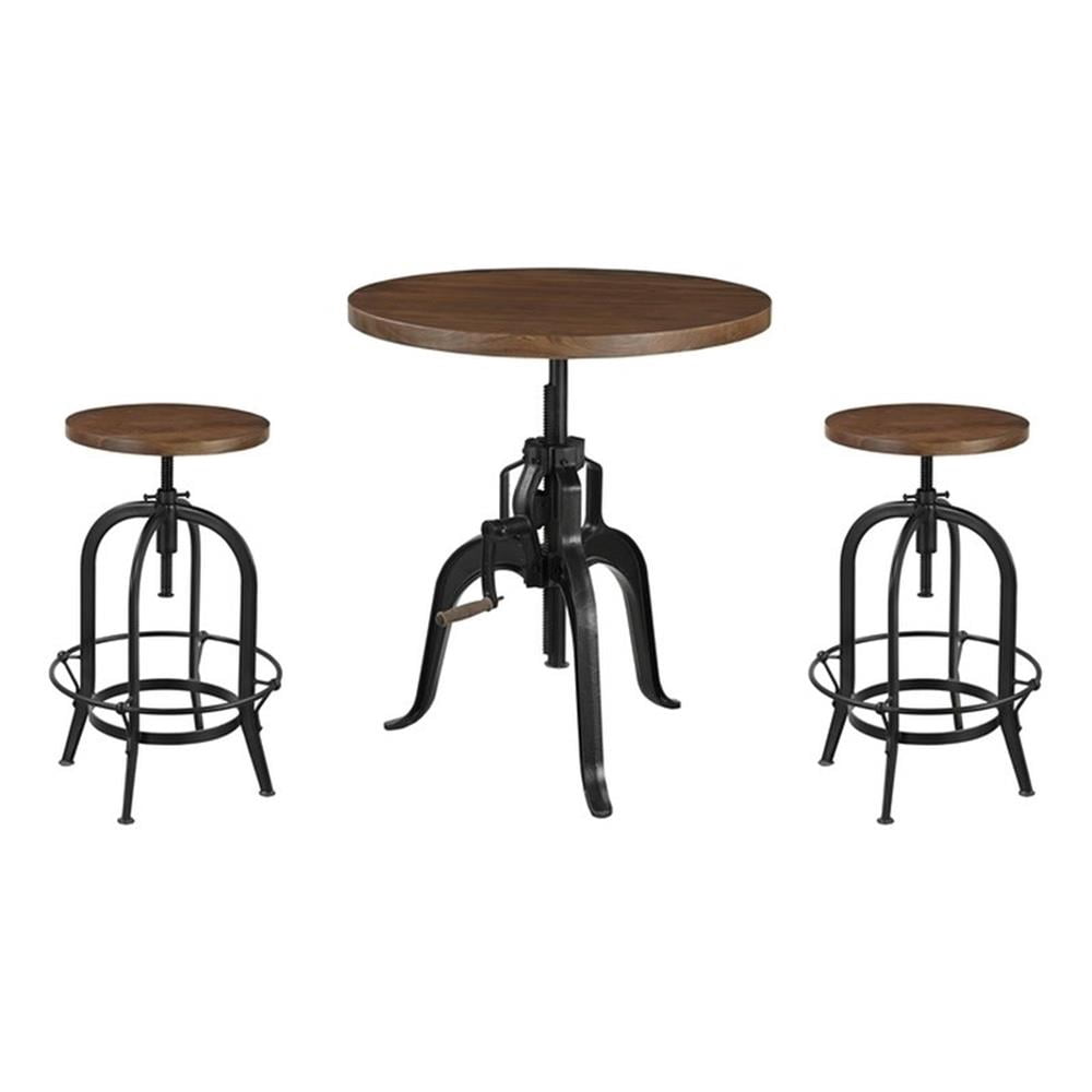 Taran Designs Bristol 3-piece Solid Wood Bistro Table Set in Brown ...