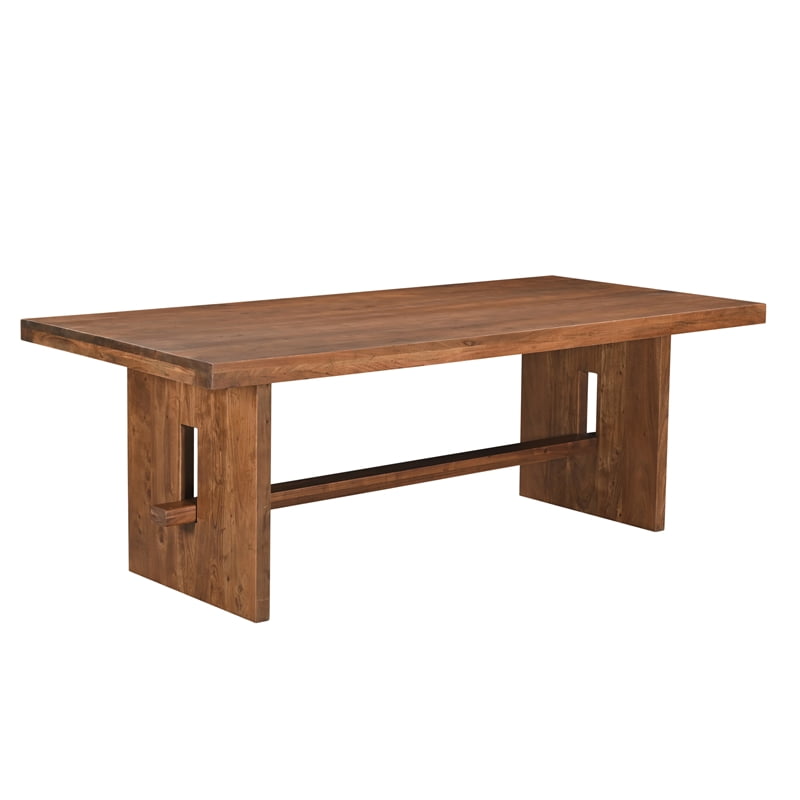 Taran Designs Bristol 86" Solid Wood Trestle Dining Table in Brown ...