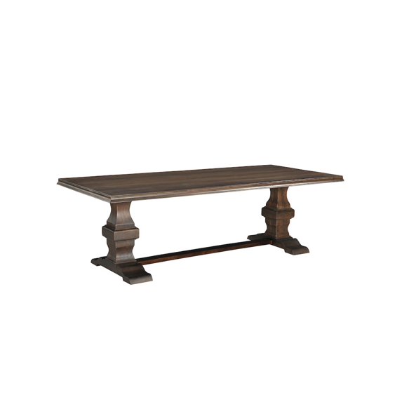 Taran Designs Bristol 96" Solid Wood Trestle Dining Table in Dark Brown ...