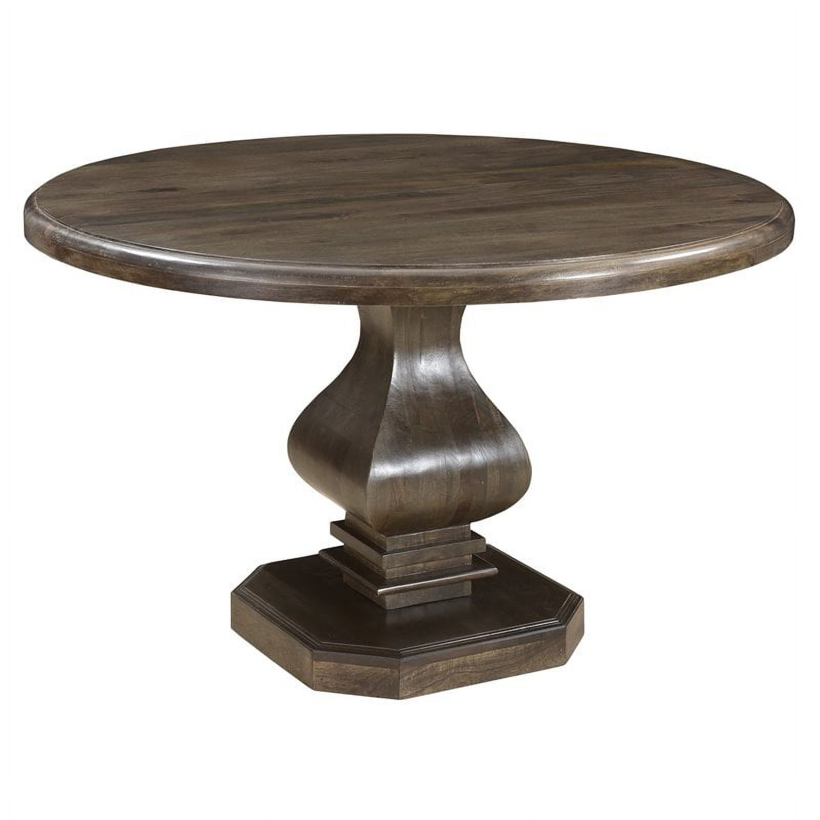 Taran Designs Brooke 48" Pedestal Traditional Wood Dining Table in Dark Brown - Walmart.com