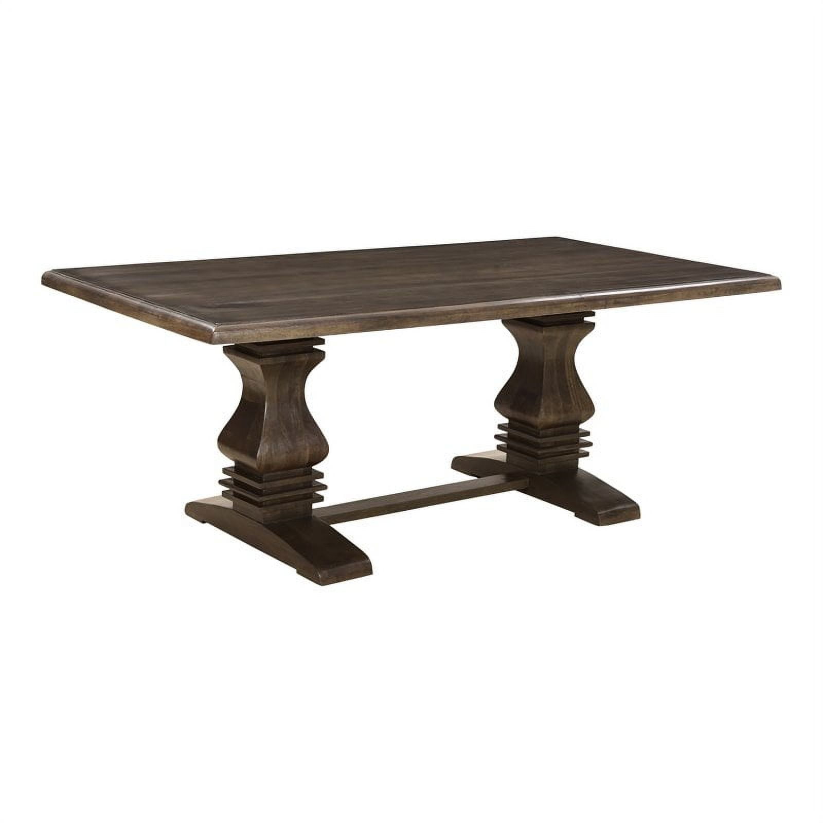 Taran Designs Brooke 76" Solid Wood Double Pedestal Dining Table in ...