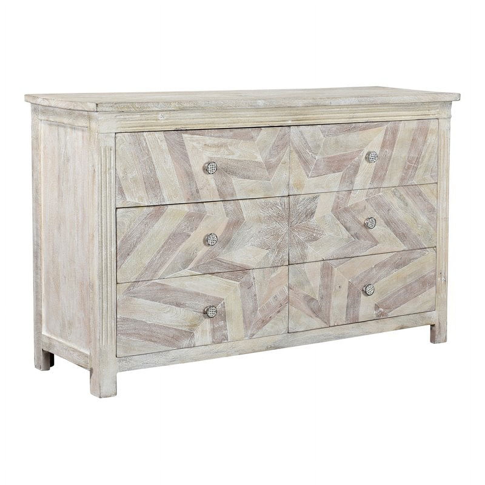 Taran Designs Carla 6-drawer Chevron Solid Wood Dresser in White ...