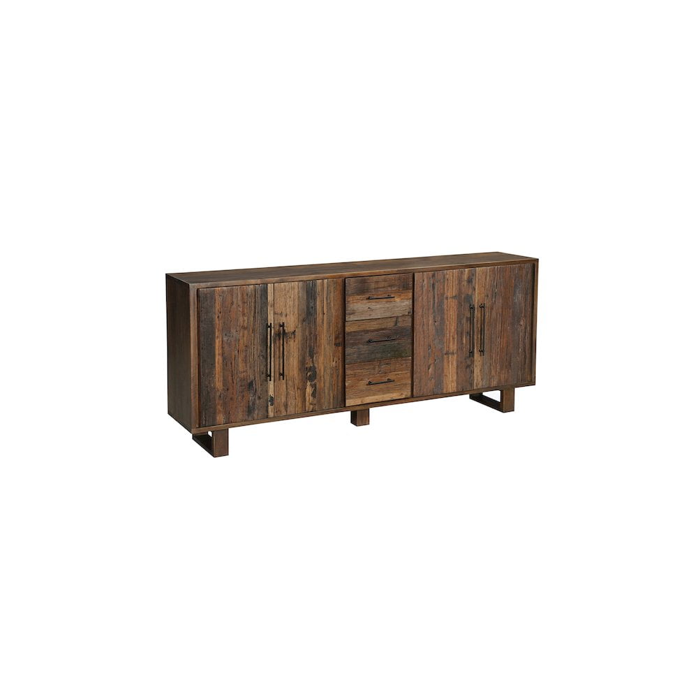 Taran Designs Cedric 4-door 3-drawer Solid Wood Sideboard in Dark Brown ...