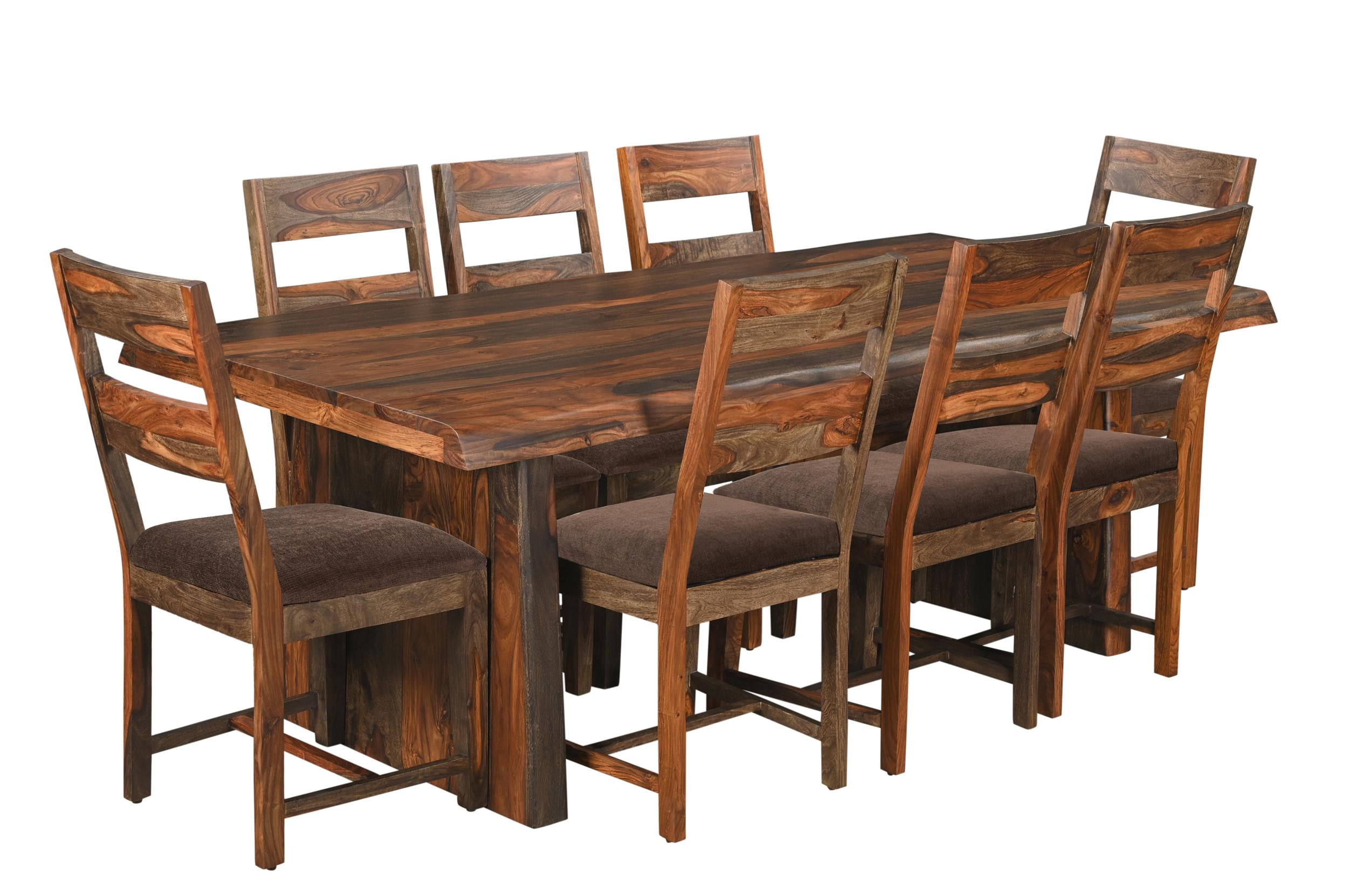 Taran Designs Darcy 9-piece Upholstered Solid Wood Dining Set in Dark Brown - Walmart.com