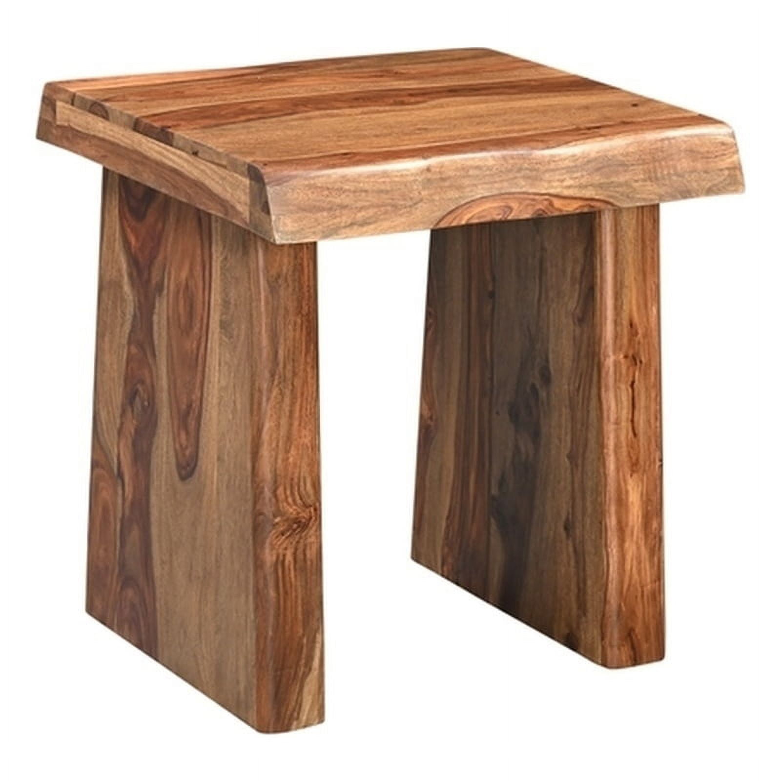 Taran Designs Darcy Live Edge Solid Wood End Table in Brown - Walmart.com