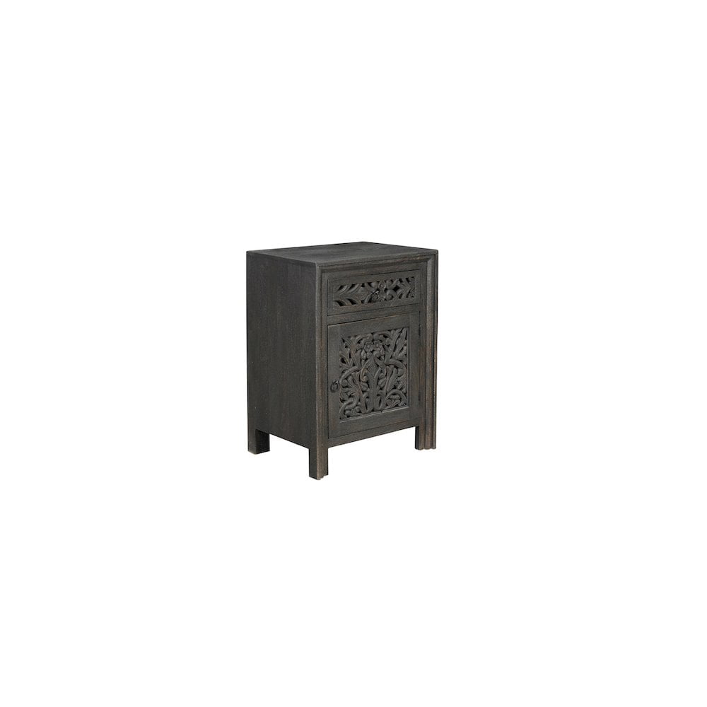 Taran Designs Fillian 1-drawer 1-door Carved Solid Wood Nightstand in ...
