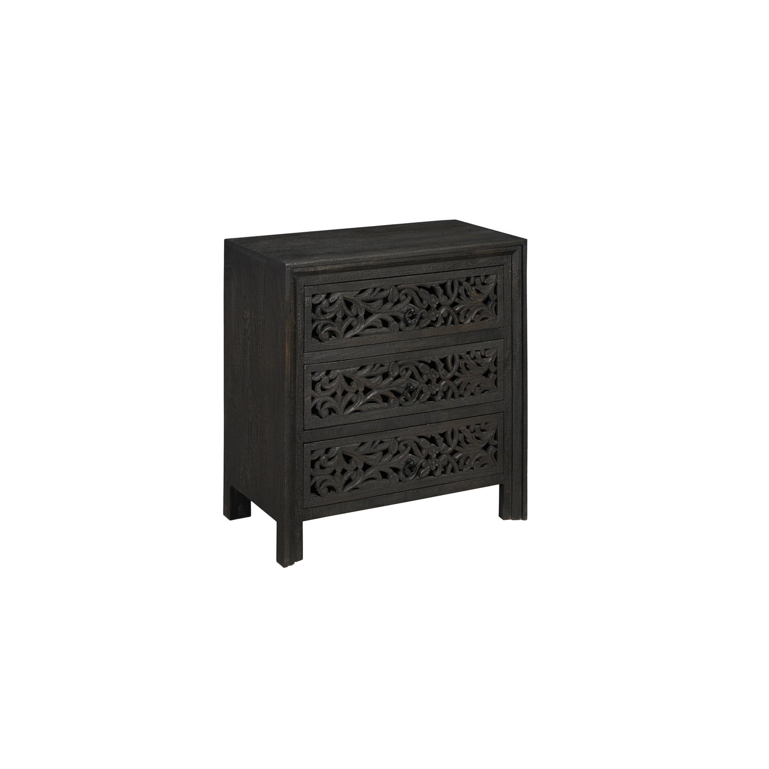 Taran Designs Fillian 3-drawer Floral Carved Solid Wood Nightstand in ...