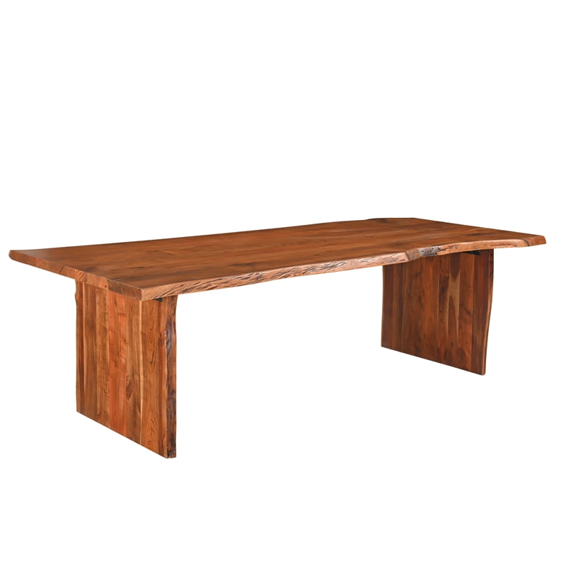 Taran Designs Harper 120" Live Edge Solid Wood Dining Table in Brown ...