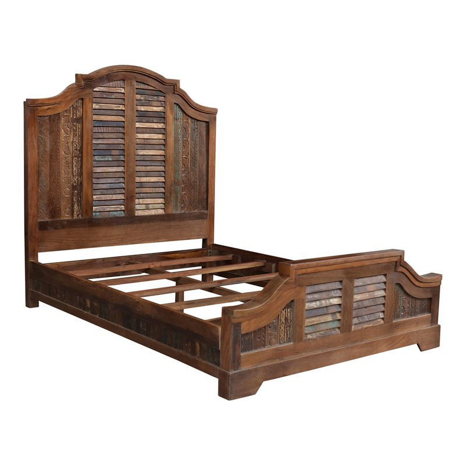 Taran Designs Hayden Shutter Coastal Recycled Wood King Bed in Brown ...