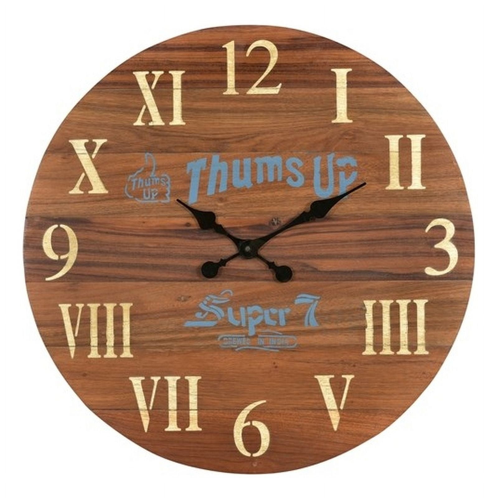 Taran Designs Keaton Solid Wood Wall Clock in Brown - Walmart.com