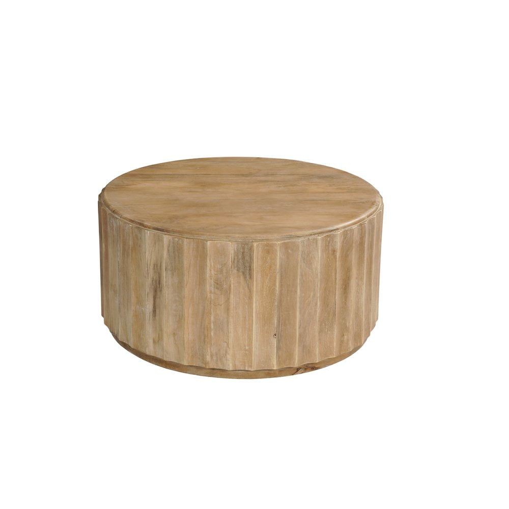 Taran Designs Lark Modern Round Solid Wood Coffee Table in Brown - Walmart.com