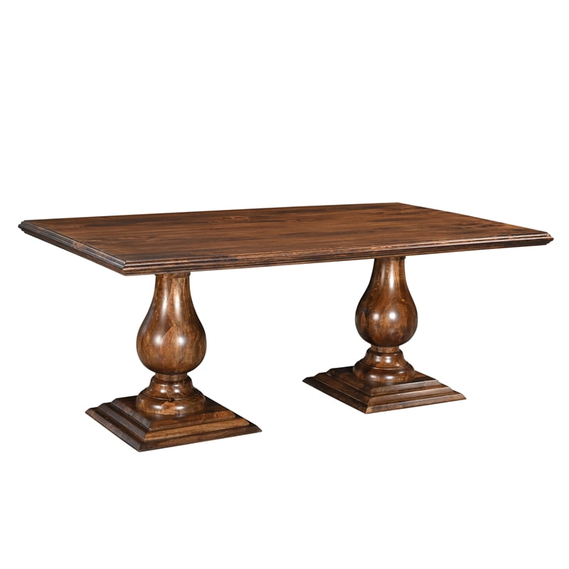 Taran Designs Lawrence 75" Solid Wood Double Pedestal Dining Table in ...