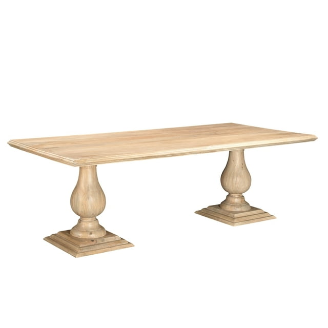 Taran Designs Lawrence 96" Solid Wood Double Pedestal Dining Table in ...