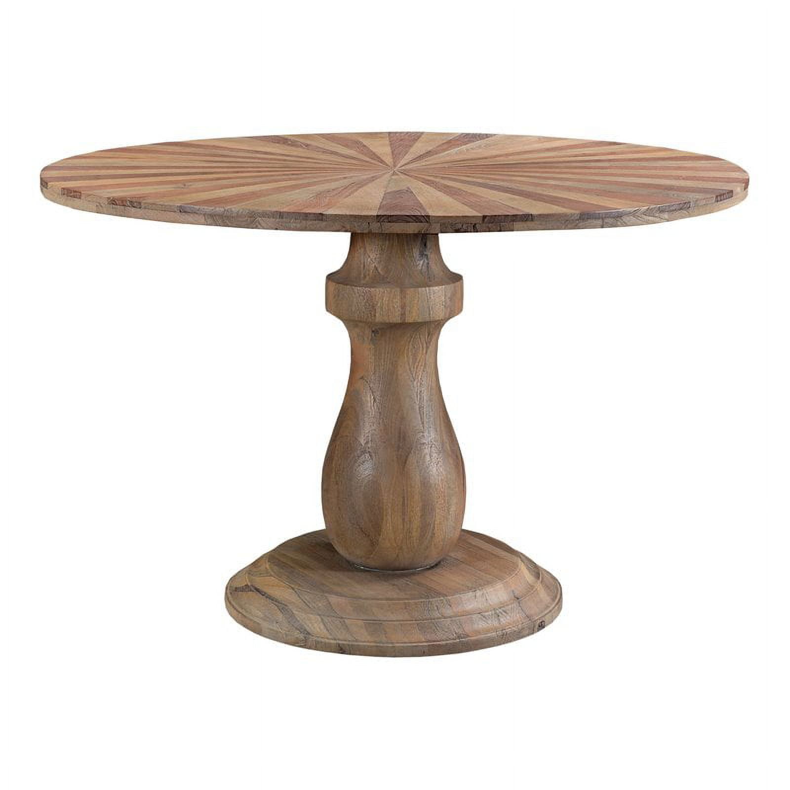 Taran Designs Maria 47" Starburst Round Traditional Wood Dining Table ...