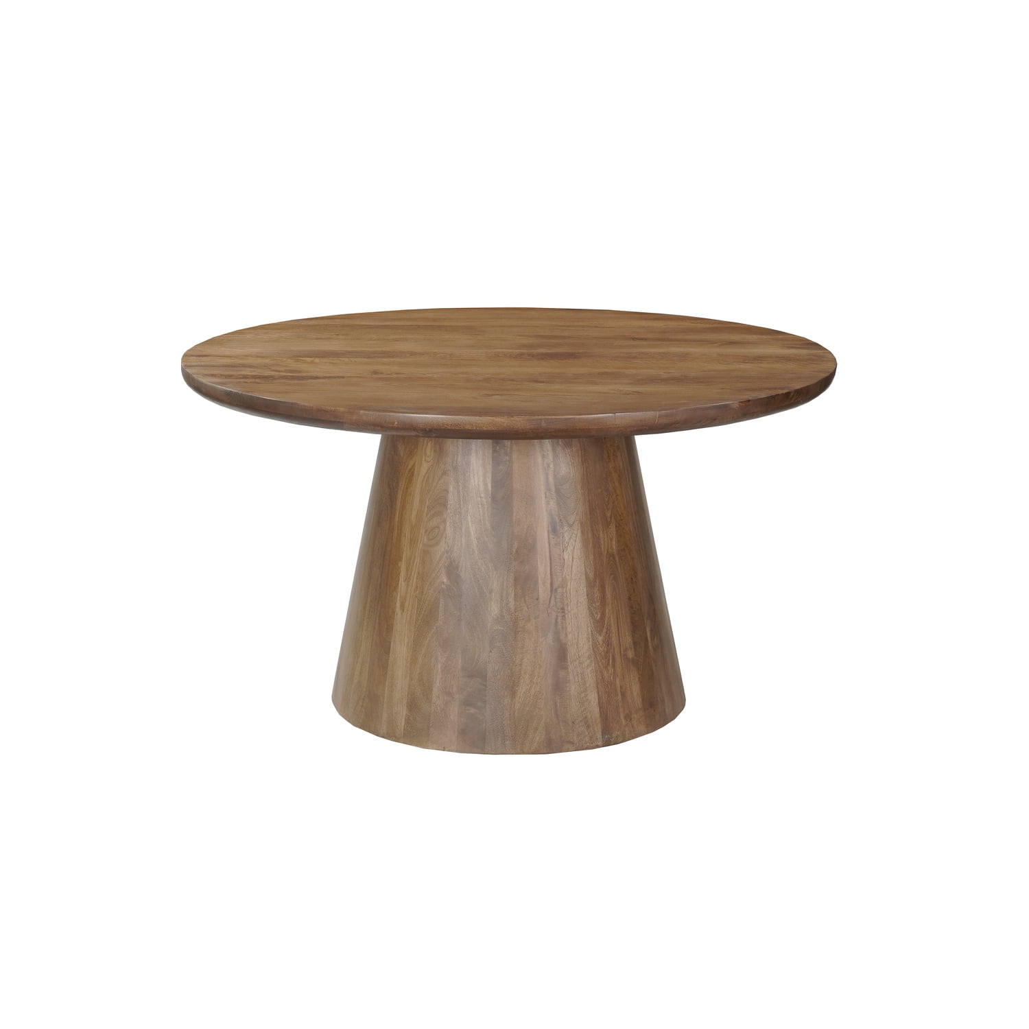 Taran Designs Mason 54" Round Solid Wood Dining Table in Dark Brown ...