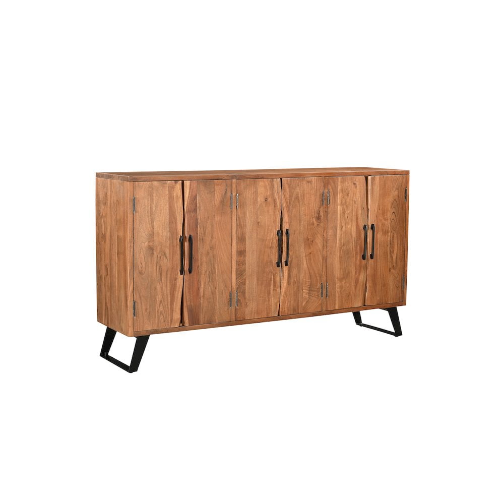 Taran Designs Oliver 6-door Live Edge Solid Wood Sideboard in Brown ...